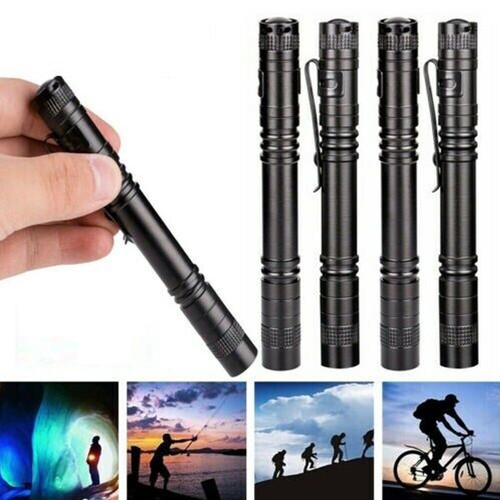 1PC LED Flashlight Clip Mini FlashLight Penlight 9/13cm Portable Pen ...