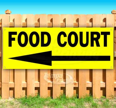 FOOD COURT LEFT ARROW YLW Advertising Vinyl Banner Flag Sign Many Sizes ...