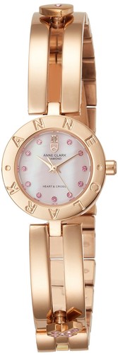 ANNE CLARK Watch AM-1020-17PG Women's Gold Stainless Steel Band Case ...