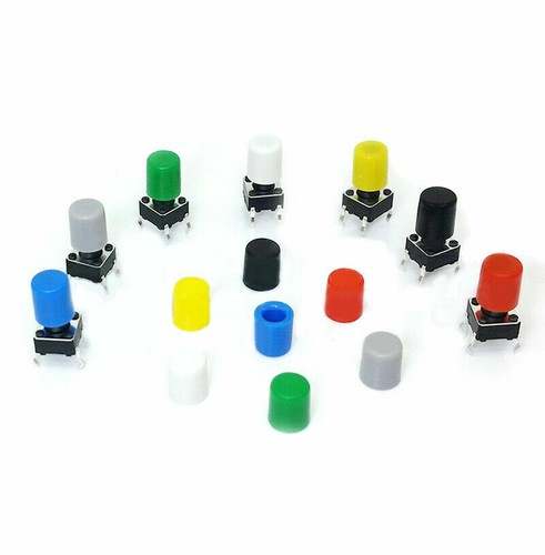 70pcs Tactile Push Button Switch Cap 6x6mm Self-locking Round Key Cap ...
