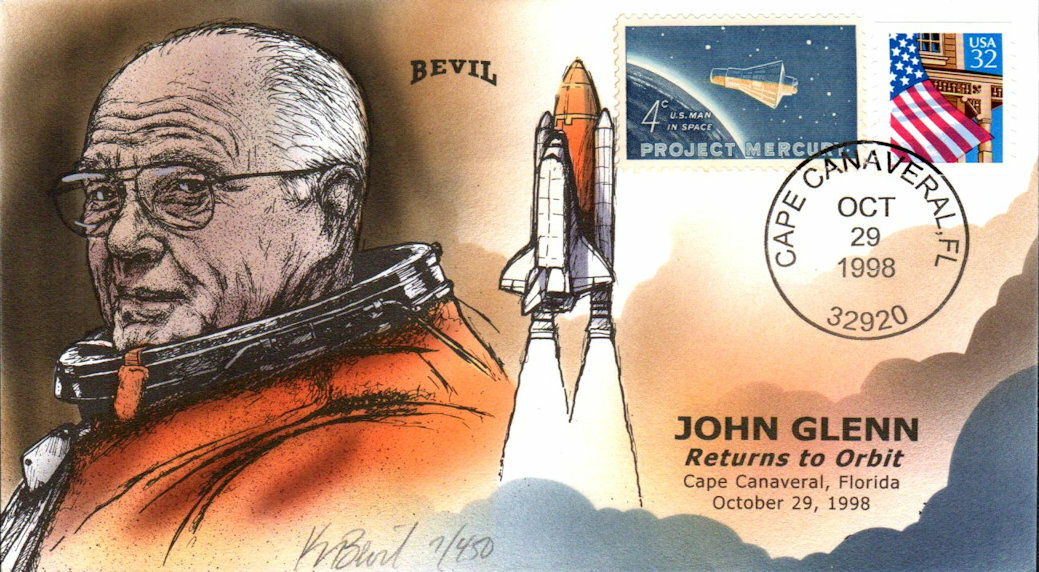 John Glenn Returns to Space Bevil Cover (010199898Glenn001) | eBay