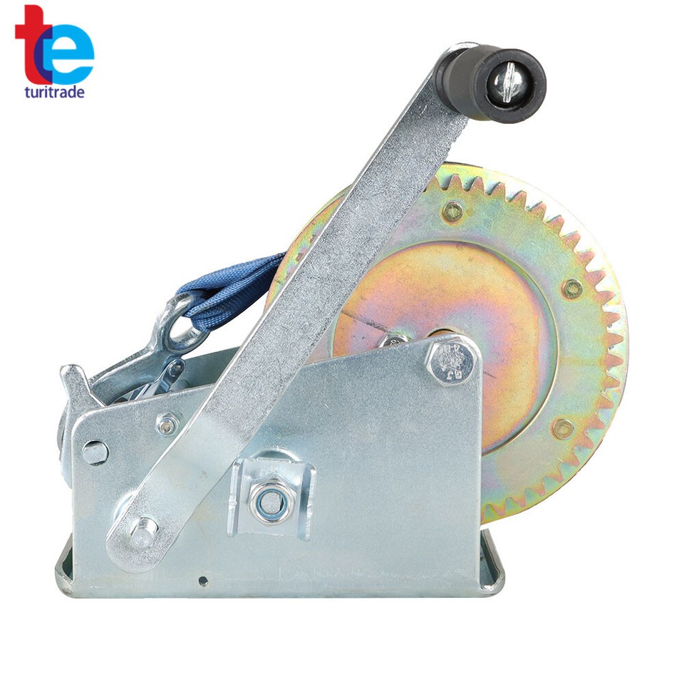 Blue 3500lbs Hand Winch Boat Use Manual Winch With 10m (32ft) Strap ...