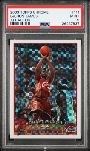 2003 TOPPS CHROME Lebron James #111 X-FRACTOR ROOKIE /220 PSA 9 | eBay