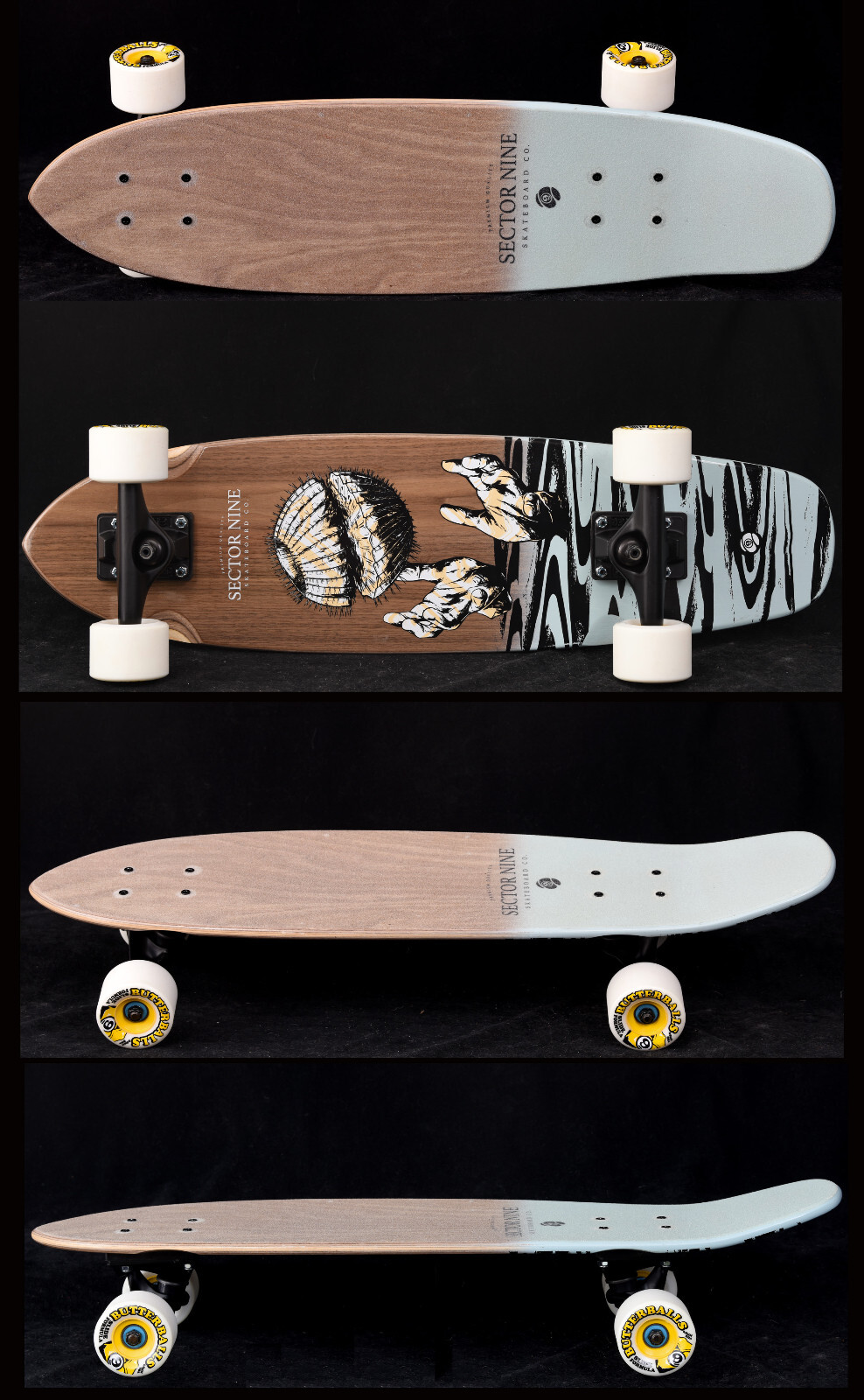 Drake complete skateboard New Trackers! Sector Nine deck, wheels Bones ...