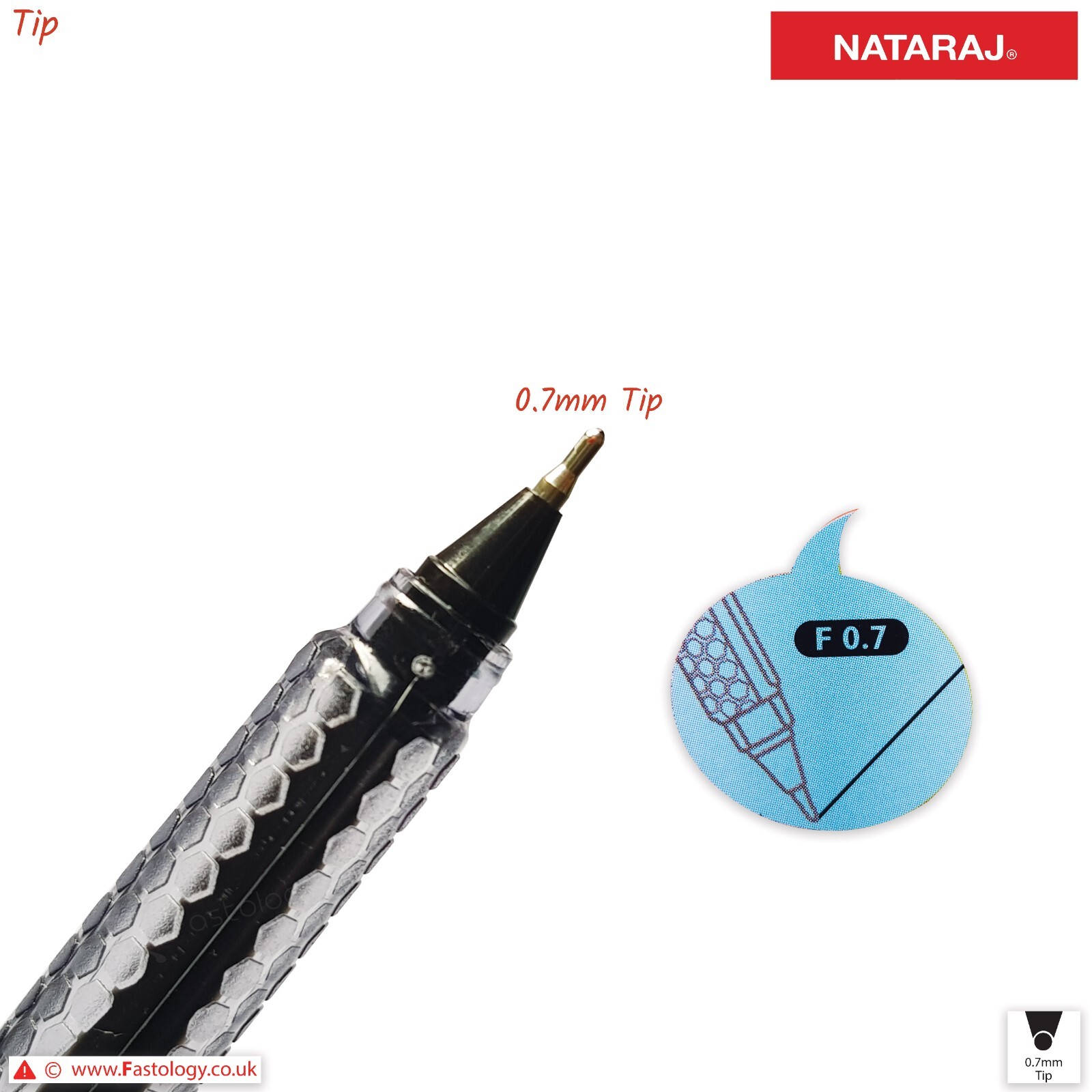 BLACK BLUE Ballpoint Pens 0.7mm Fine Point NATARAJ 621Fine Biro Writing ...