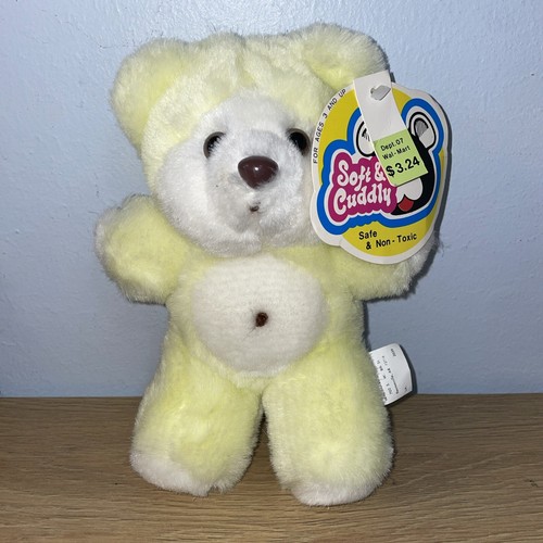 Vintage Walmart Pastel Yellow Baby Teddy Bear Stuffed Plush Belly ...