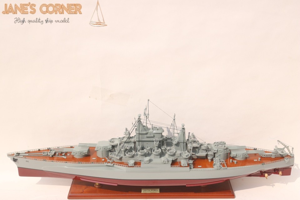 USS CALIFORNIA (BB-44) battle ship 100cm (39.4") - High quality wooden ...