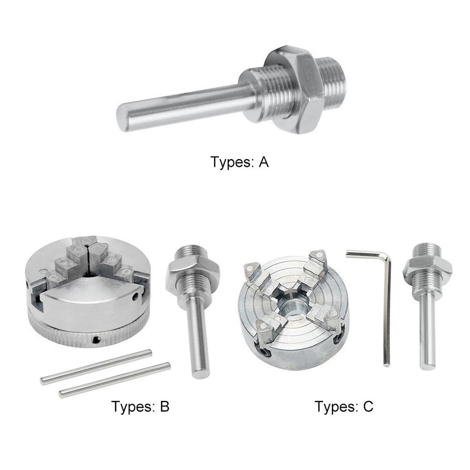 For Mini Lathe Three Jaw Chuck with M12x1 Rod Zinc Alloy Secure ...