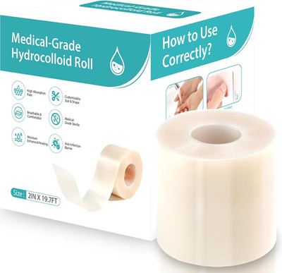 Hydrocolloid Bandages Roll 2" × 19.7' – Hydrocolloid Roll for Wound ...