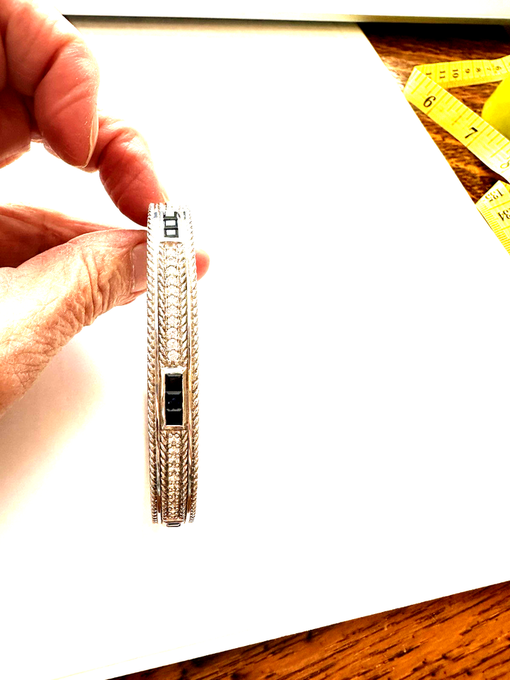Judith Ripka Sterling Silver Pia Cuff with Sapphires | eBay