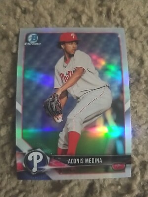 ADONIS MEDINA 2018 BOWMAN DRAFT CARD #BDC-128 PHILLIES (FIRST ROOKIE ...