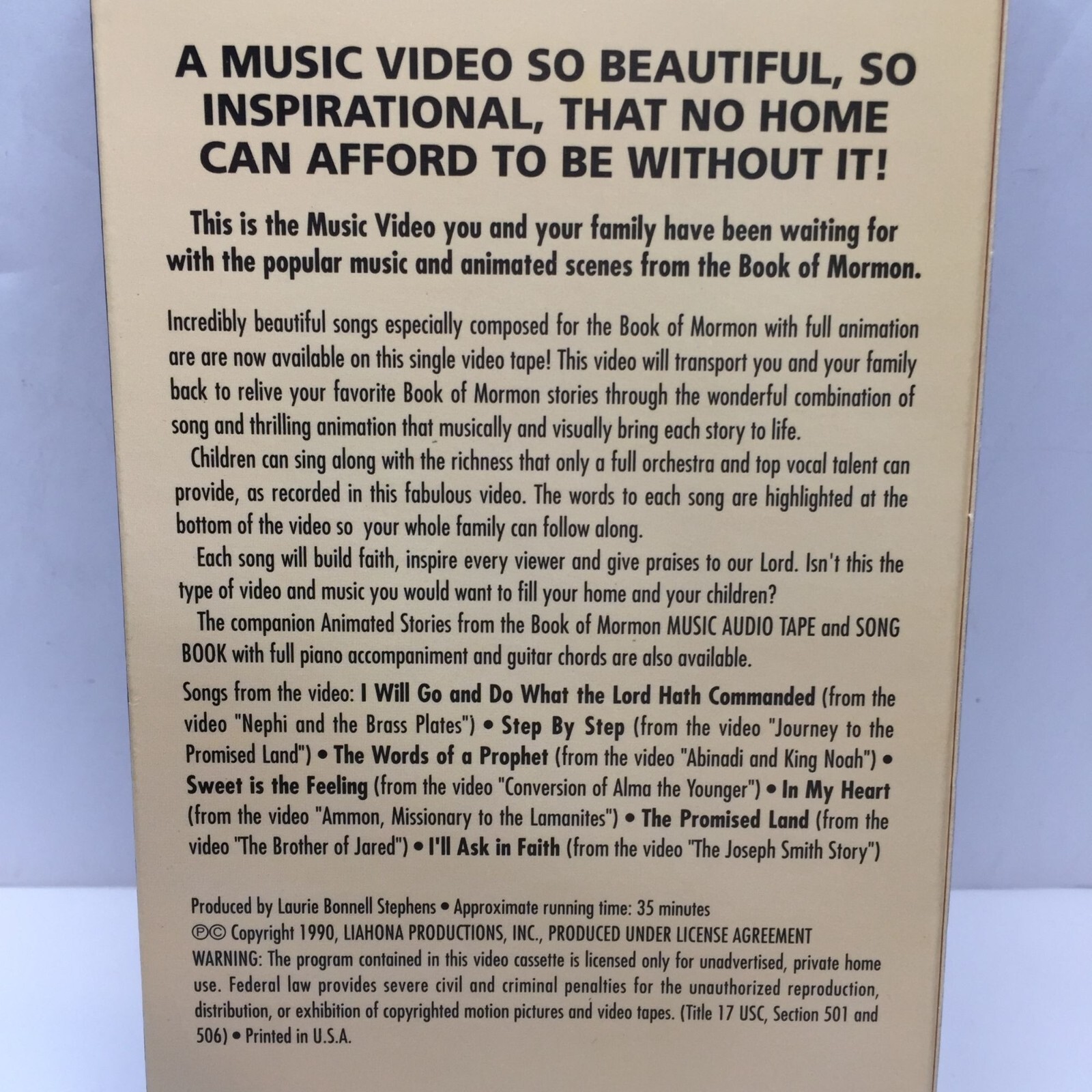 Vtg Set 2 VHS Living Scriptures LDS Book Mormon Stories Music Video ...