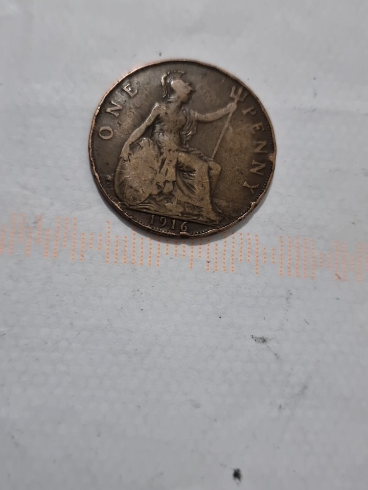 1916 One Penny 1d Coin King George V Great Britain UK | eBay
