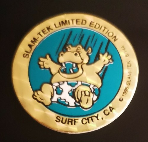 *LIMITED EDITION* 1995 SLAM TEK SURF CITY HAPPY HIPPO FOIL POG POGS ...
