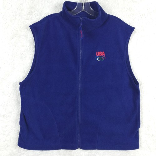 United States Olympic Committee Womens Vest Fleece Team USA Blue ...