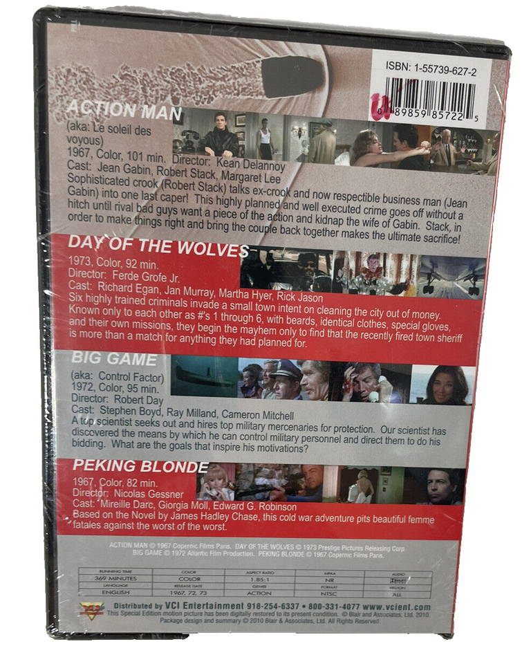 ACTION MAN COLLECTION DVD - 4 MOVIES ON TWO DVD'S - RARE - ROBERT STACK ...