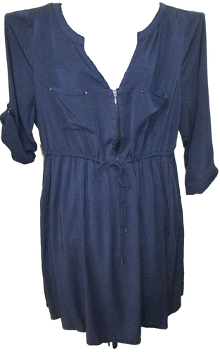 Torrid Navy Blue Soft Shape Relax Tie Waist Shirt Dress Plus Size 1 (1X ...