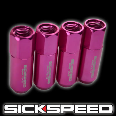 SICKSPEED 4 PC PINK 60MM ALUMINUM LUG NUTS LUGS FOR WHEELS/RIMS 12X1.5 ...