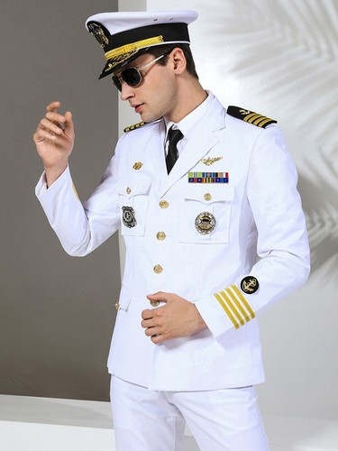 US Navy Military Uniform Yacht Captain Suit Dinner Costume Military ...