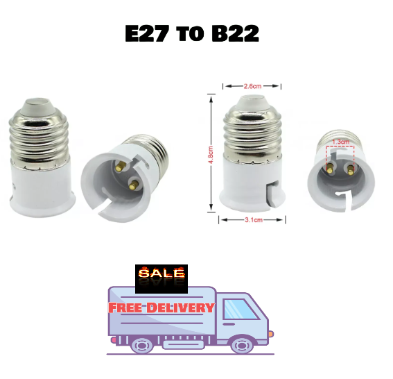 E27 To B22 Adapter Converter Light Bulb Holder , Screw E27 To Bayonet ...