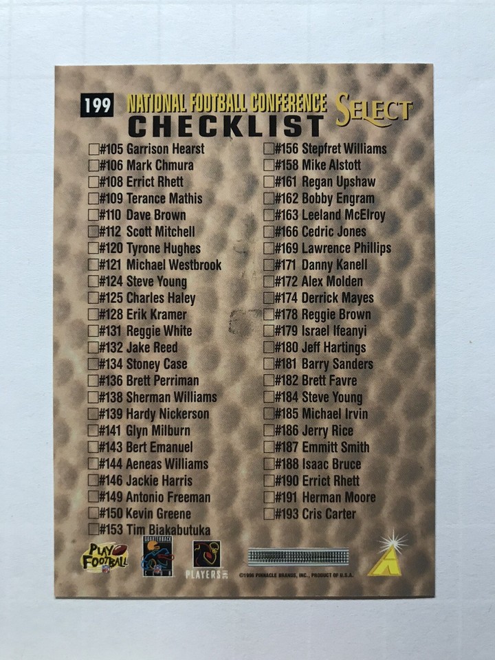 RARE Jerry Rice - 49ers HOFer -1996 Pinnacle Select - Artist's Proof ...