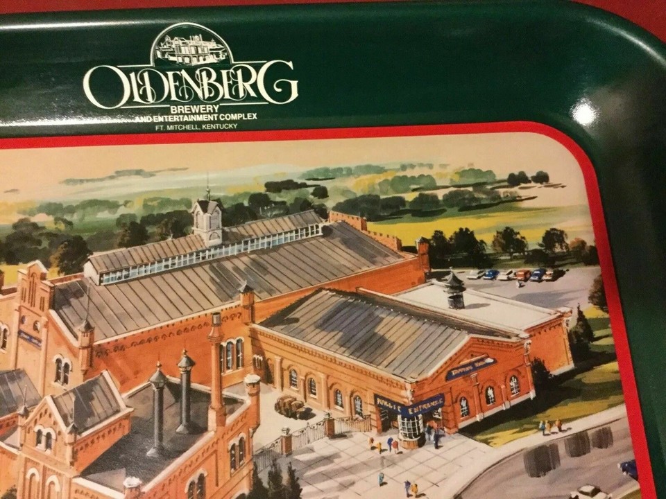 Vtg 80s OLDENBERG MICRO BREWERY CINCINNATI CRAFT BEER TRAY Metal Bar ...
