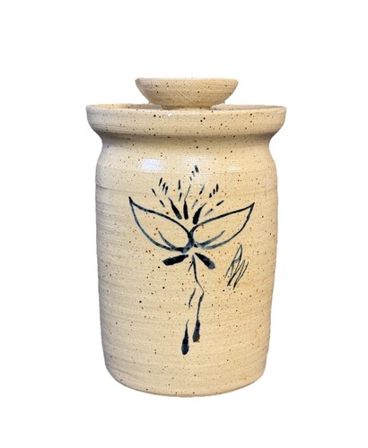 Studio Art Pottery Honey Pot Jar With Lid Speckled Stoneware Signed RW ...