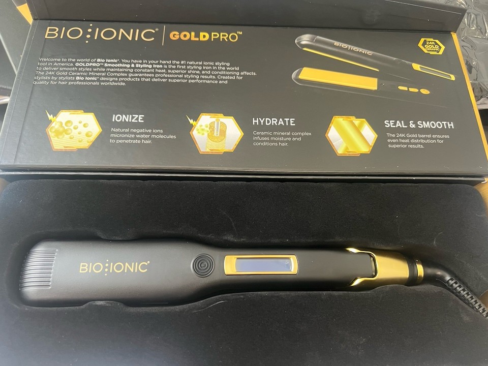 NIB BioIonic Gold pro Collection Hair Straightner and Styler 1.5” | eBay