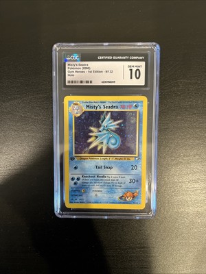 CGC 10 GEM MINT Misty's Seadra Gym Heroes 1st Edition 9/132 Holo ...