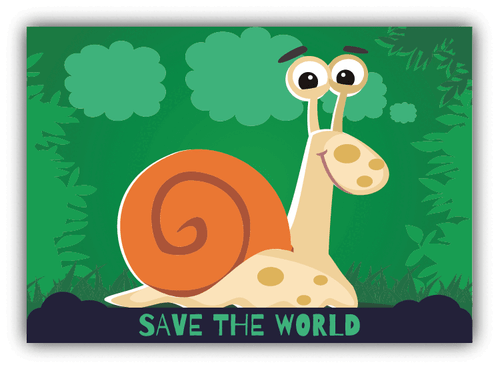 Save The World Snail Cartoon Animal Greenpeace Slogan Car Bumper ...