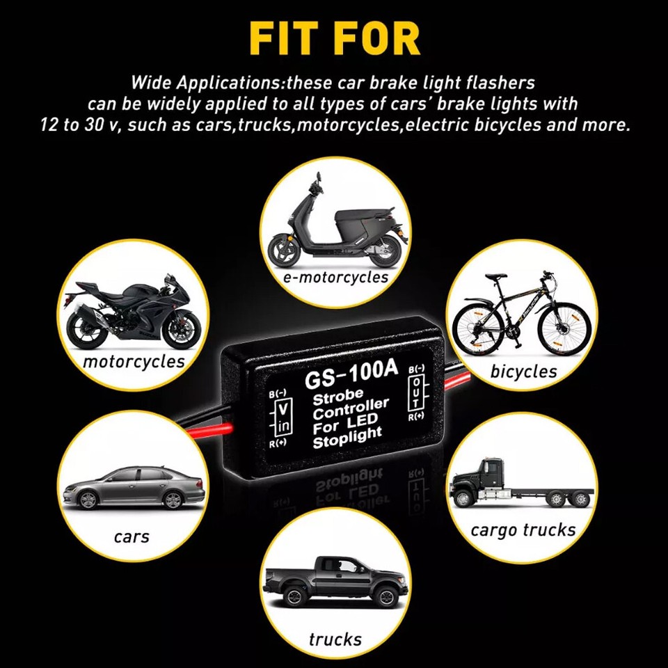 4 PCS Flash Strobe Controller Box Flasher Module for LED Brake Tail ...