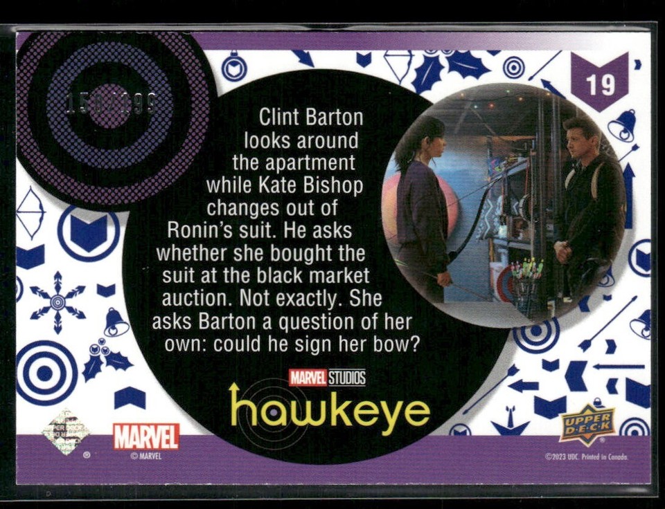 2023 Marvel Hawkeye Base Blue Parallel /199 #19 - Renner & Steinfeld | eBay