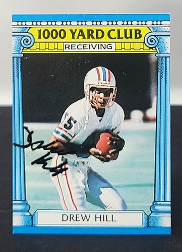 DREW HILL Signed Autographed 1987 Topps 1000 Yard Club Card #16 Houston ...