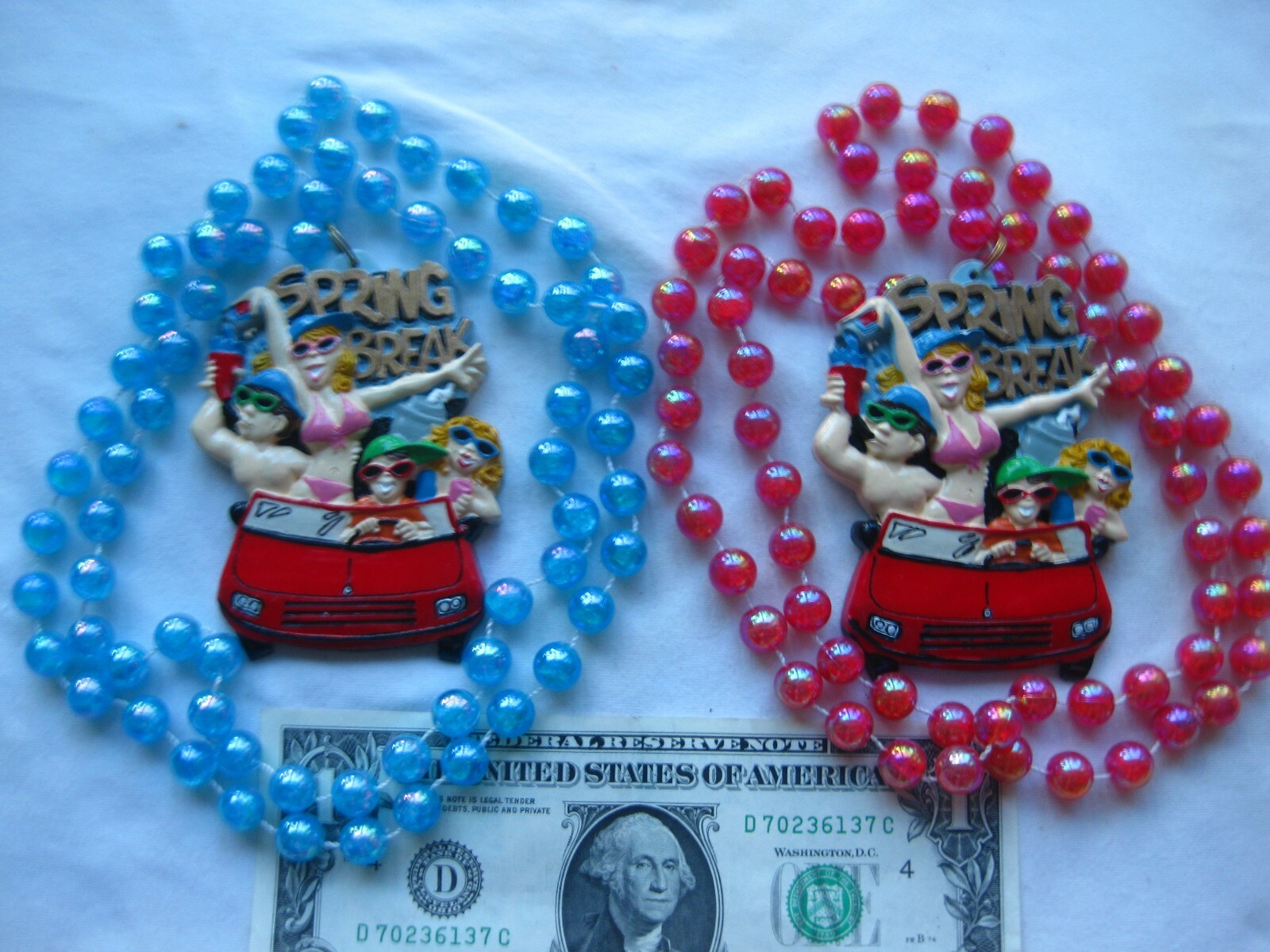 SPRING BREAK MARDI GRAS BEAD MEDALLION NECKLACES GASPARILLA RED CAR ...