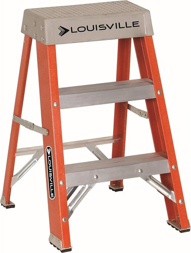 Ladder 2-Foot Fiberglass Step Stool Industrial 300-Pound Load Capacity ...