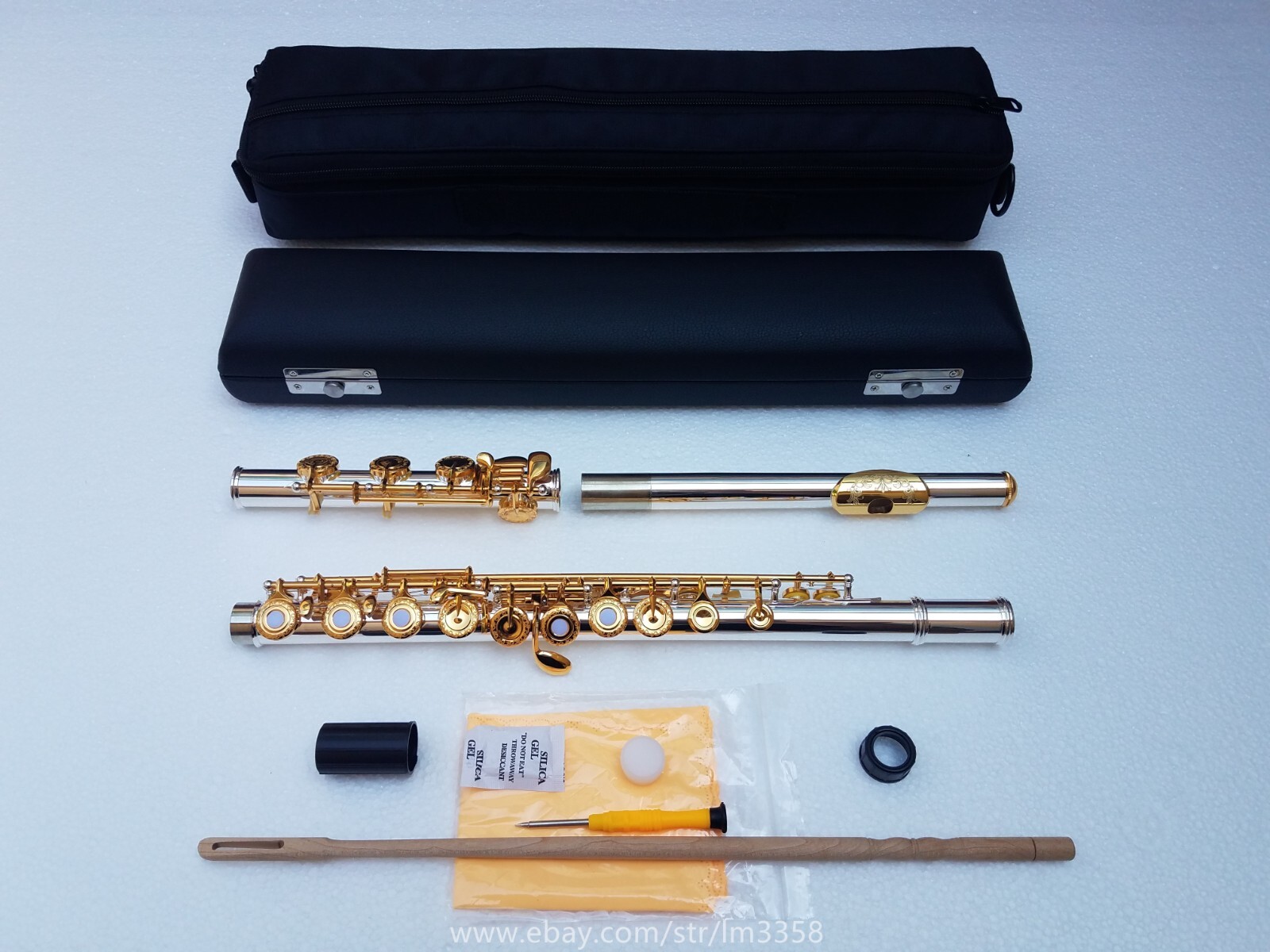 17 Open Hole French Gold-Plated Key Flute Embouchure Hole Carved Gold ...