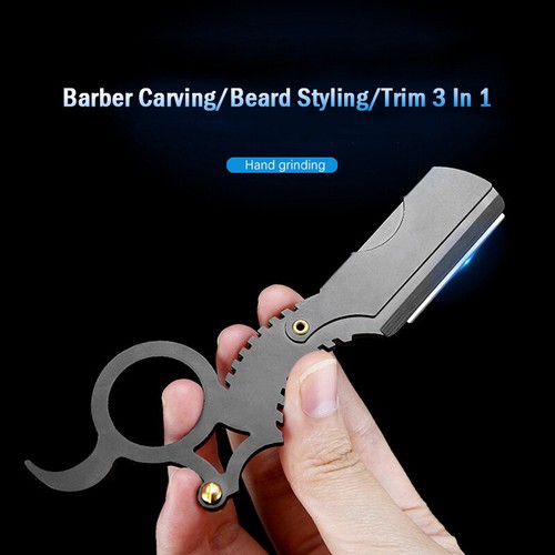 Straight Edge Barber Razor Haircut Beard Eyebrow Shaving Manual ...