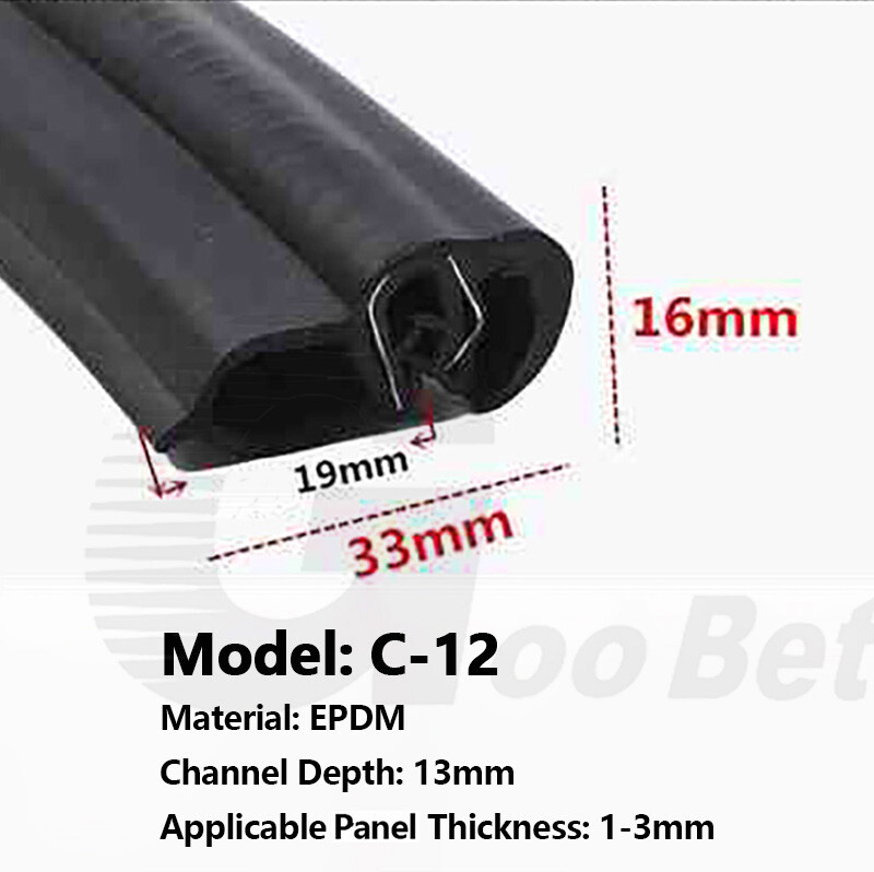 Car Finned Rubber Edge Trim Seal U Profile Van Boat Truck Door Bonnet ...