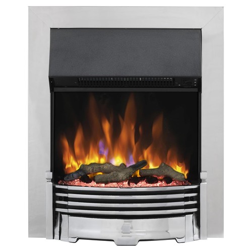Dimplex Helmsdale Chrome Inset Electric Fire Unique Optiflame XHD Effect HLM20CH 5011139078674 ...