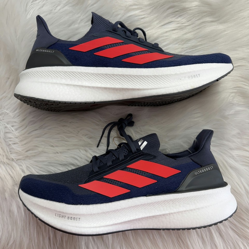Adidas Ultra Boost 5X Dark Blue Lucid Red Mens Running JS1929 NEW* Sz 9 ...