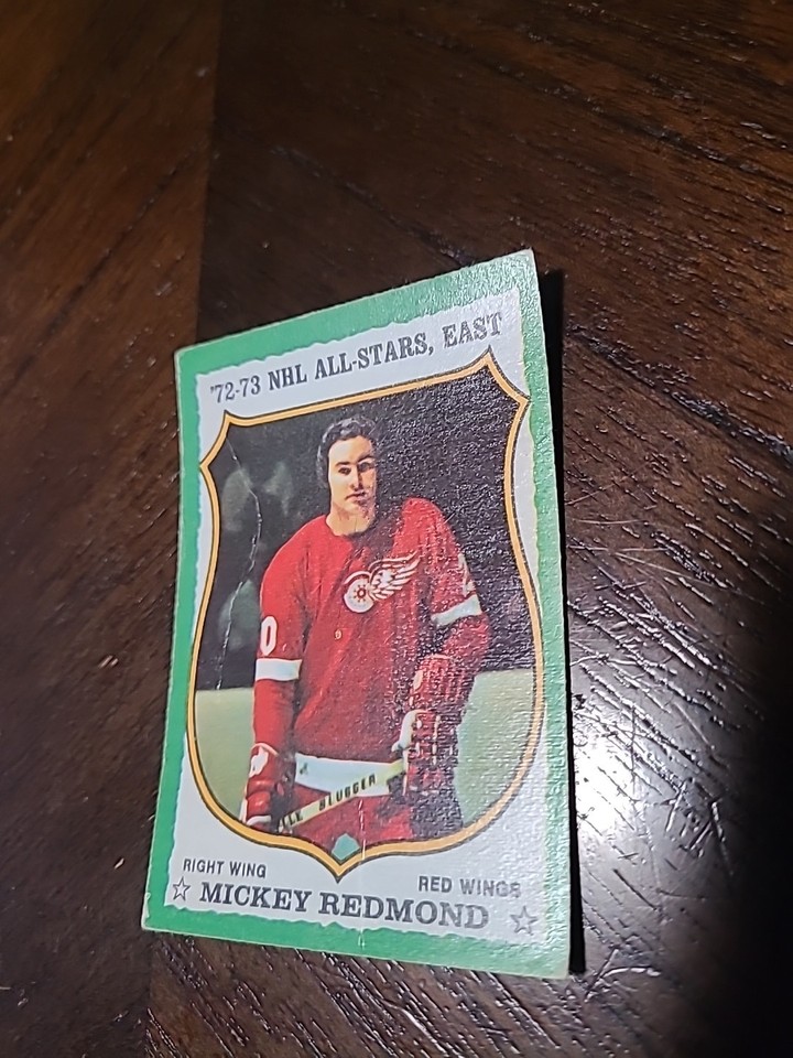 1973 O Pee Chee Hockey Mickey Redmond All Star # 180 Creased. | eBay