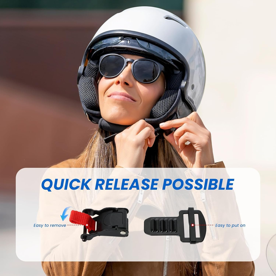Helmet Quick Release Buckle Kit, Stainless Steel Ratcheted Chin Strap ...