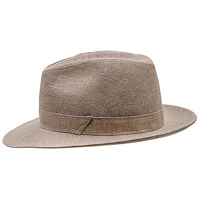 Sterkowski SUGARCANE Linen Summer Fedora Hat Sun Beach Safari Party | eBay