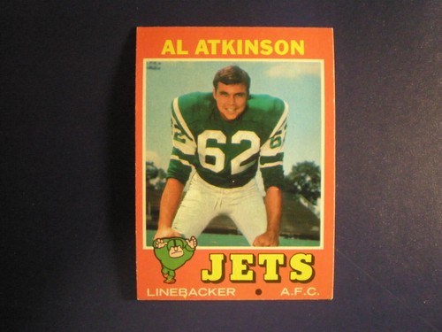 1971 Topps Football Jets Al Atkinson Card # 48 | eBay