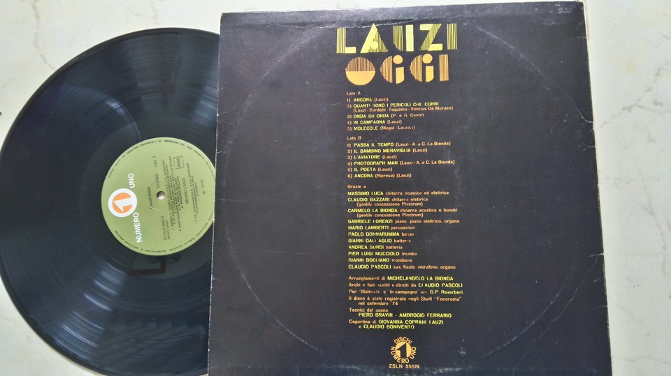 Bruno Lauzi Today ITALO Original LP 1974 Number One ZSLN 55674 | eBay