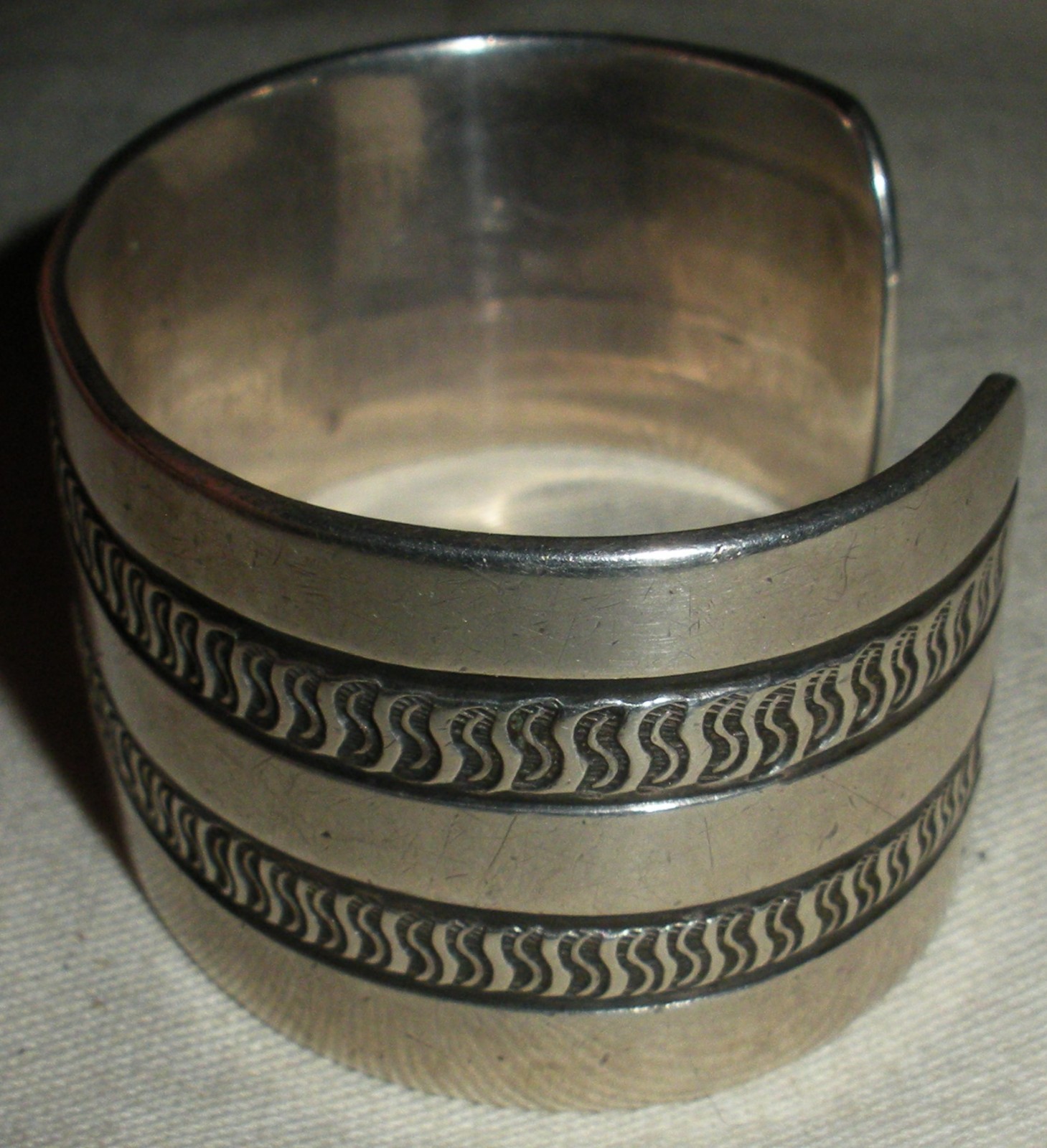 VINTAGE NAVAJO GUILD STERLING SILVER BRACELET AWESOME STAMP WORK vafo ...