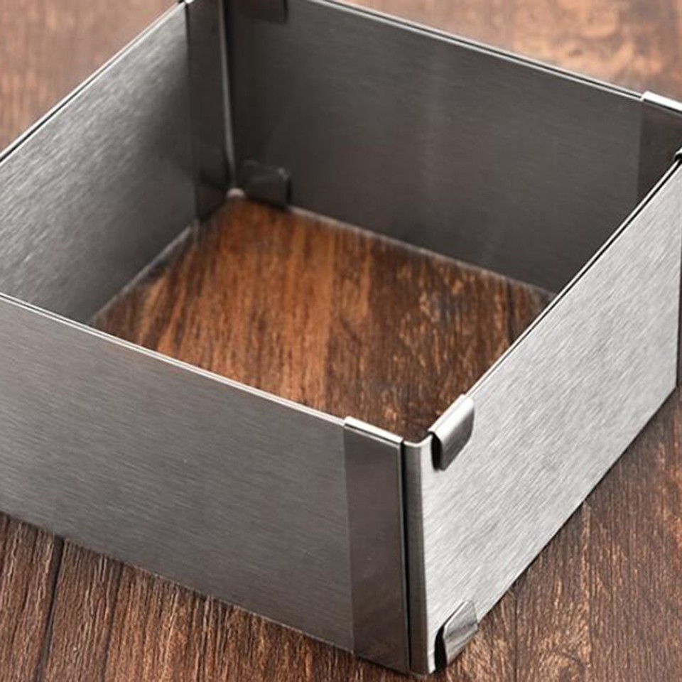 Stainless Steel Square Mousse Cutter Adjustable Cake Mold Retractable ...