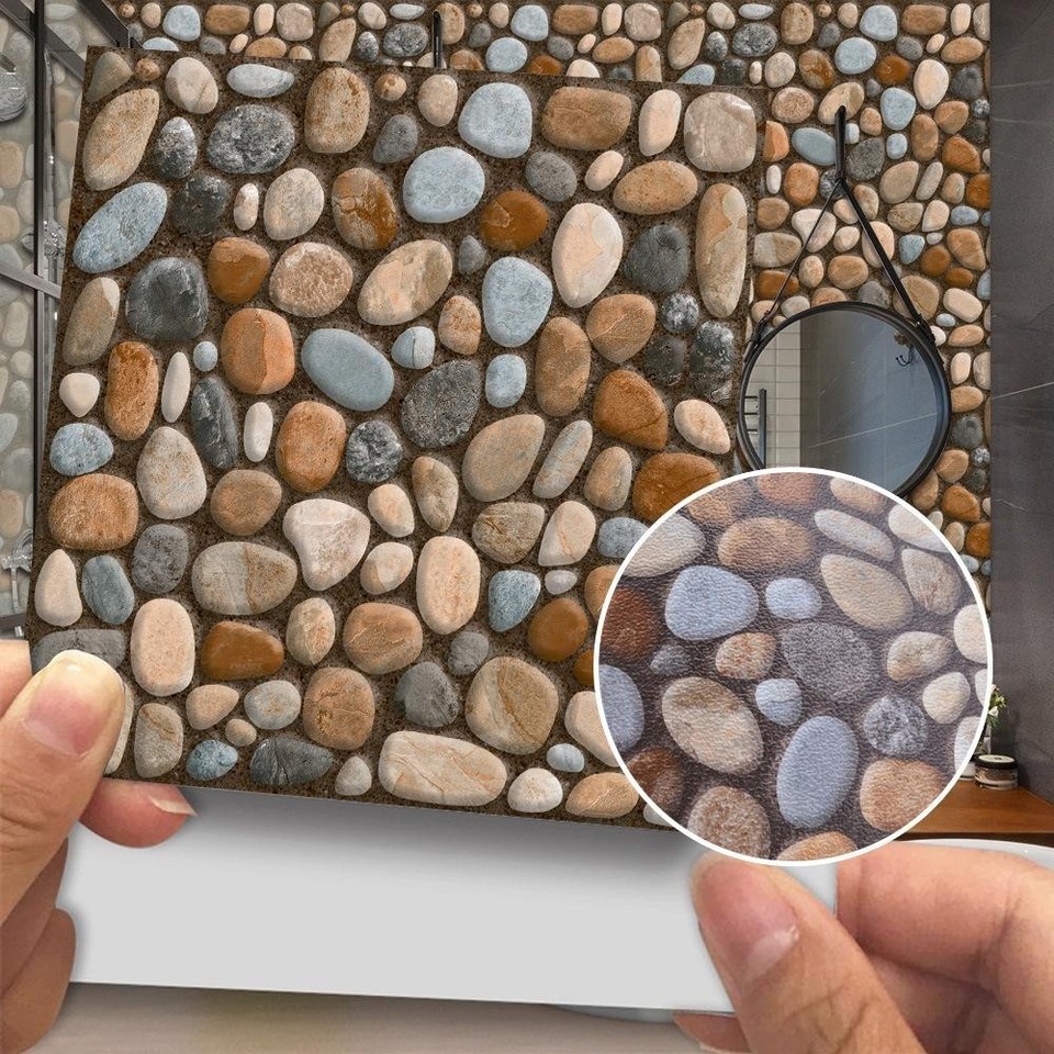 Wall Stickers Living Room PVC Room Waterproof 10*10cm Kitchen Bathroom ...