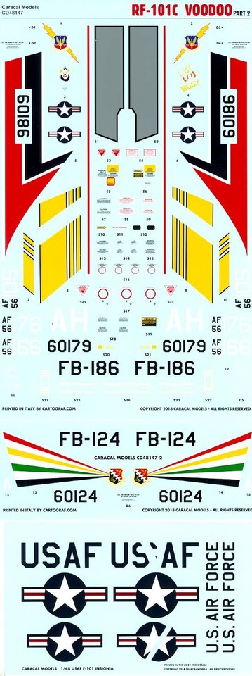 Caracal Decals 1/48 MCDONNELL RF-101C VOODOO U.S. Air Force Jet Fighter ...