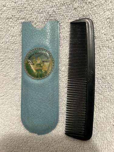 Vtg. Comb & Case, Souvenir Of Santa Claus Land IN With Santa Statue HTF ...